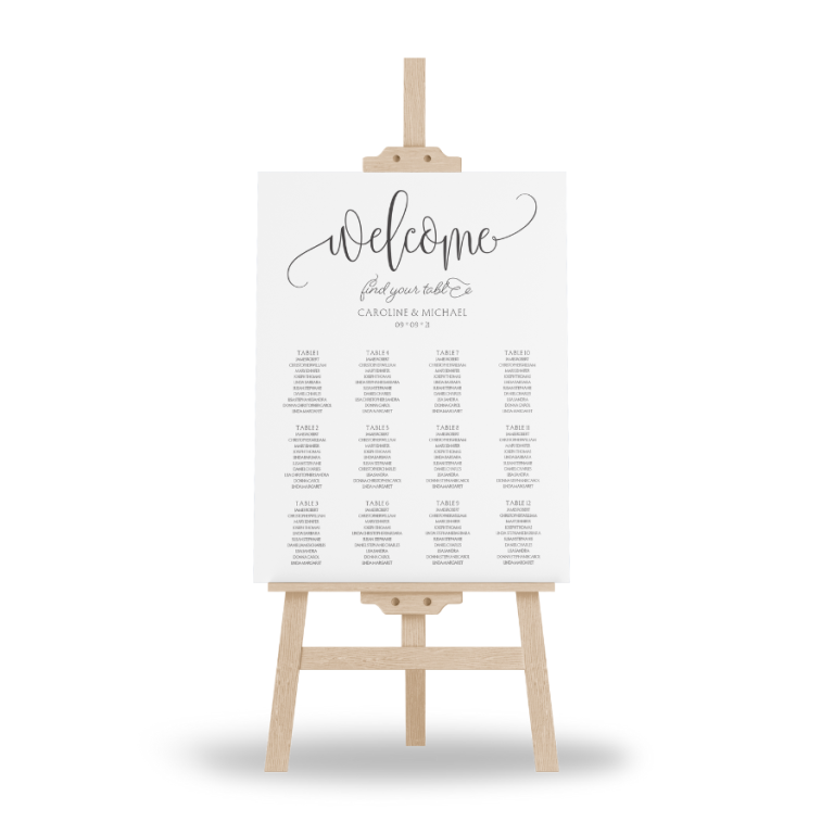Custom Seating Chart Posters For Weddings & Events